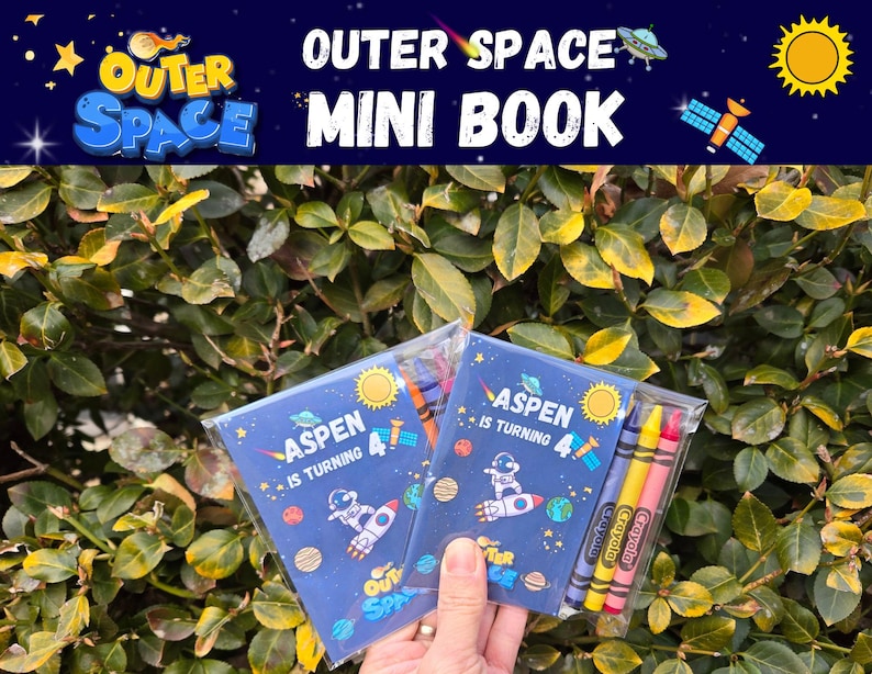 Mini COLORING Book- Outer Space- Solar System | Party Favors | Kids ...