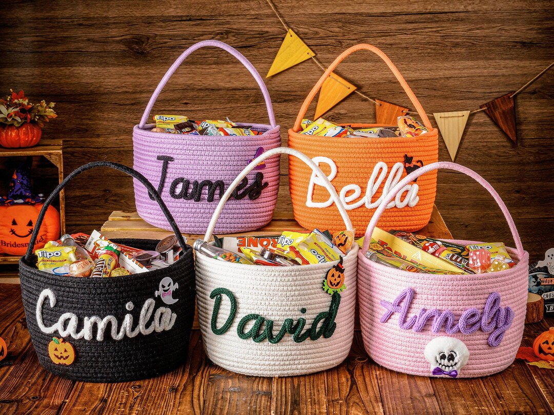 Personalized Halloween Treat Basket, Trick or Treat Basket, Trick or ...