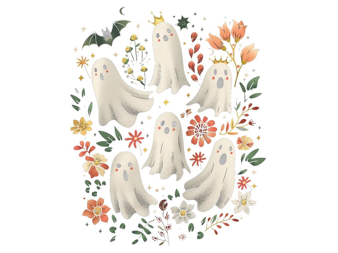Cute Ghost Flower Png, Spooky Halloween, Spooky Season Png, Girly ...
