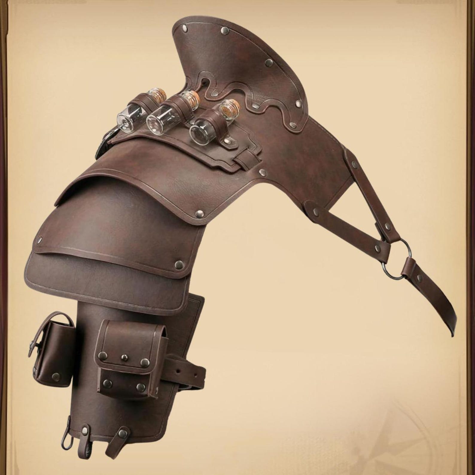 Handmade Viking Leather Pauldron: Medieval Knight Armor, Coin Pouch ...