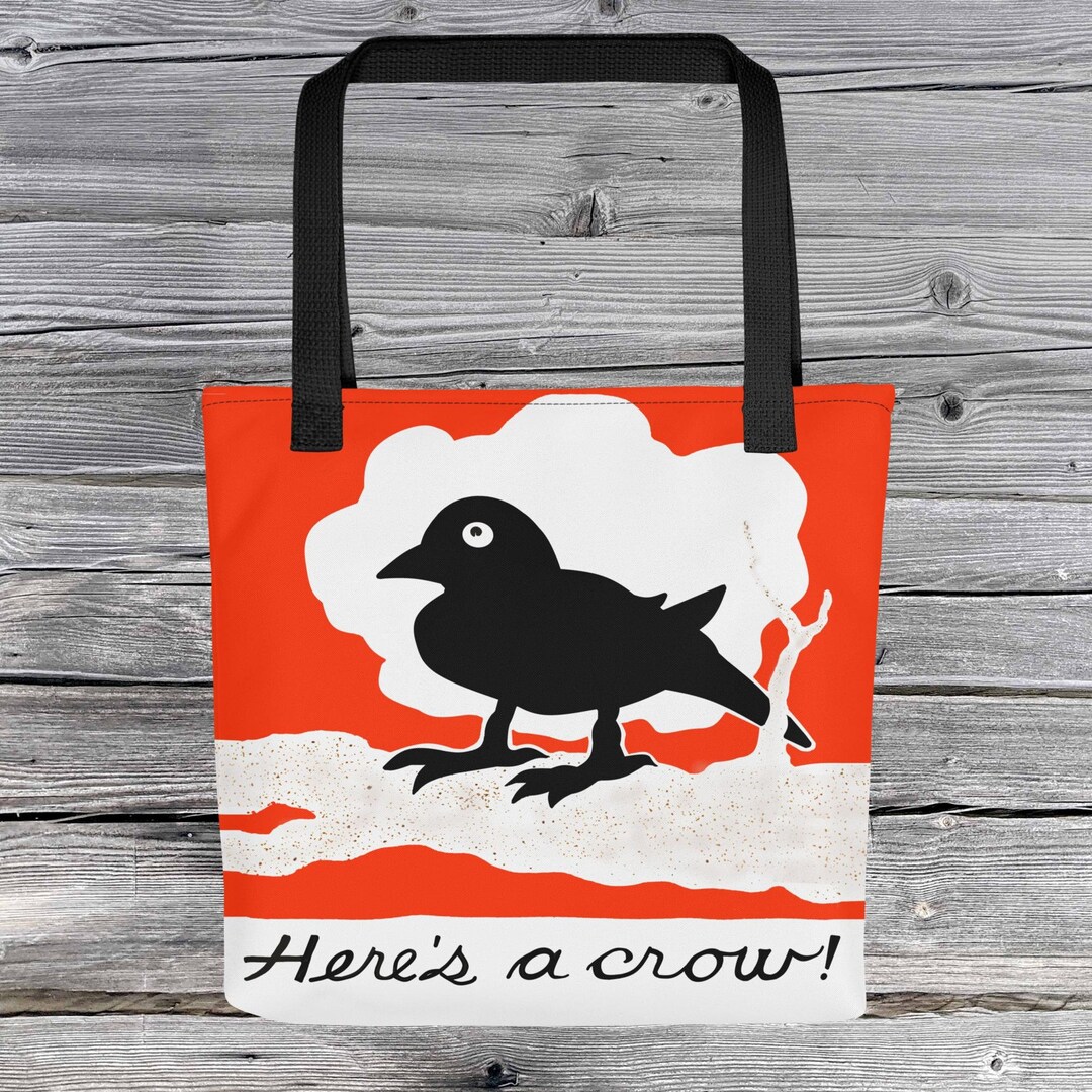 Here's a Crow! Retro Art Tote Bag - Etsy