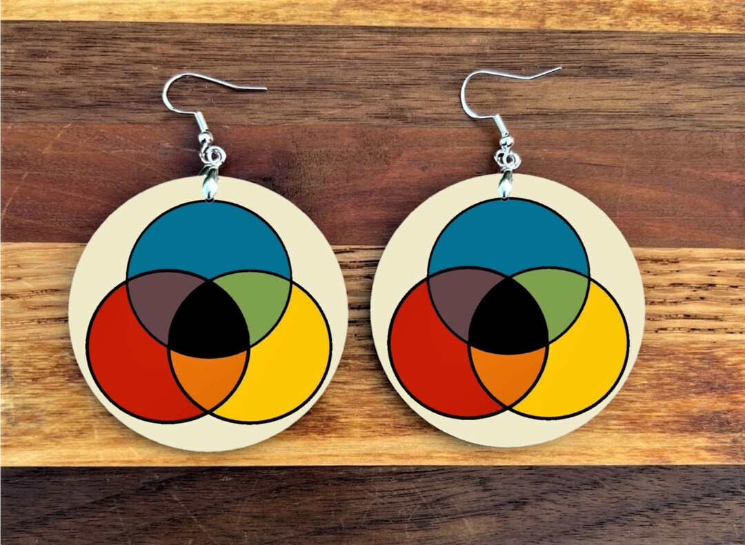 1970s Groovy Color Palette Vintage Art Earrings - Etsy