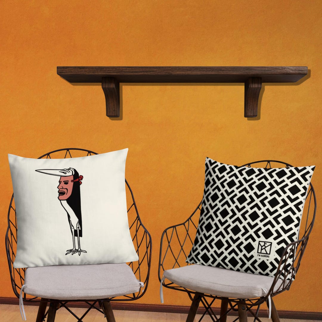 Stork Actor Theater Mask Double-sided Pillow - Etsy