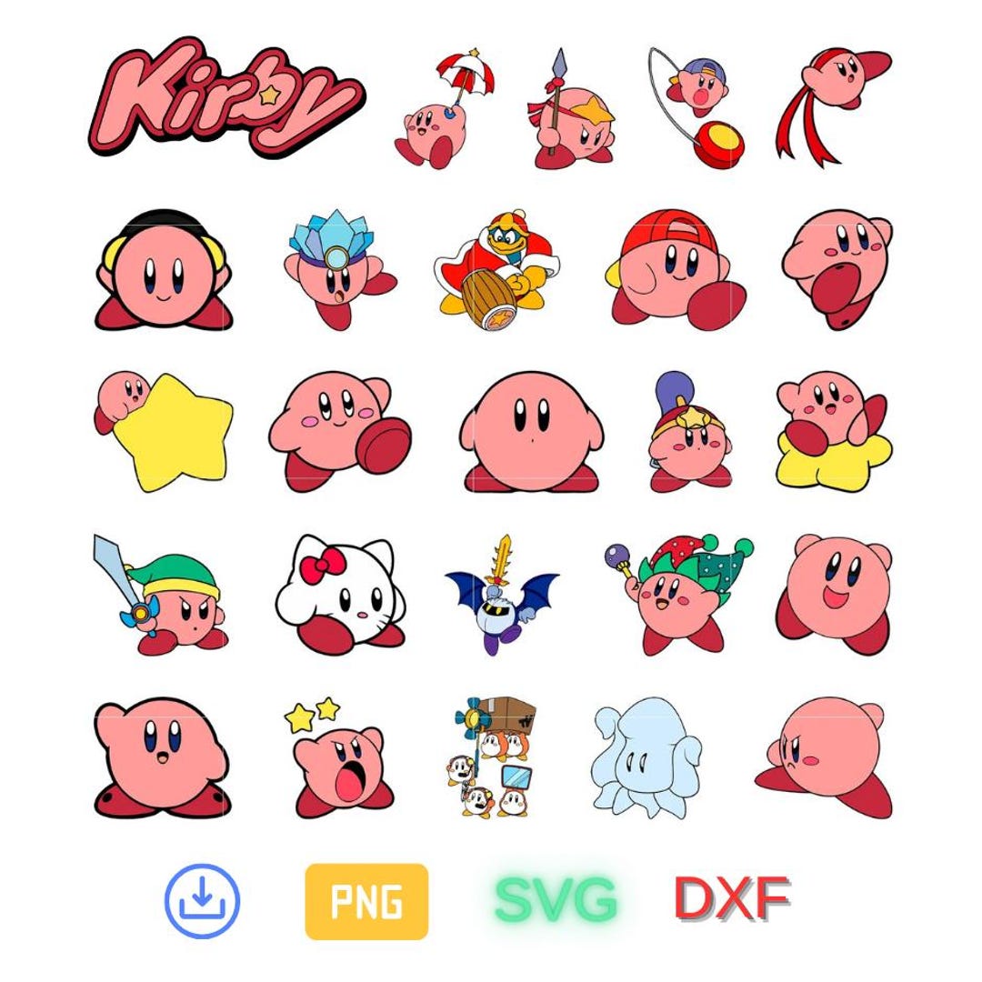 Kirby Bundle Svg, Kirby Little Star Svg, Kirby Face Svg, Games Svg ...