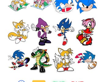 Sonic the Hedgehog Bundle Svg, Sonic Face Svg, Sonic Head Svg, Layered ...