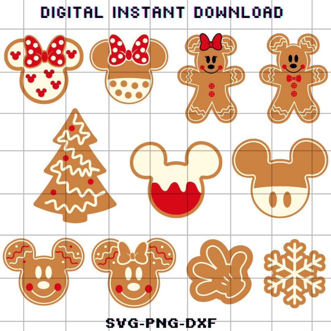 Mouse Gingerbread Svg Bundle, Mickey Cookies Png Bundle, Minnie Funny ...