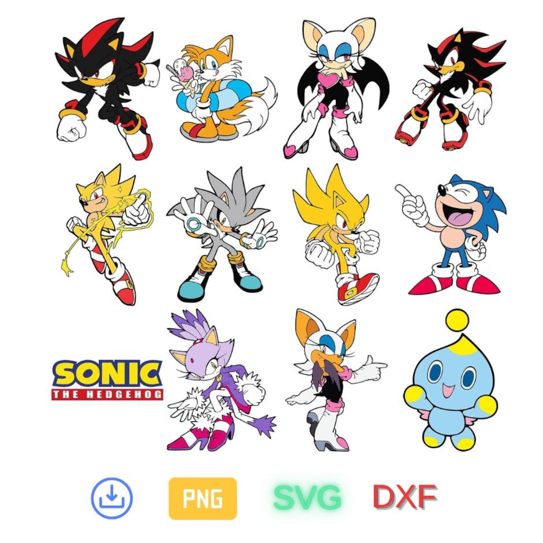 Sonic the Hedgehog Bundle Svg, Sonic Face Svg, Sonic Head Svg, Layered ...