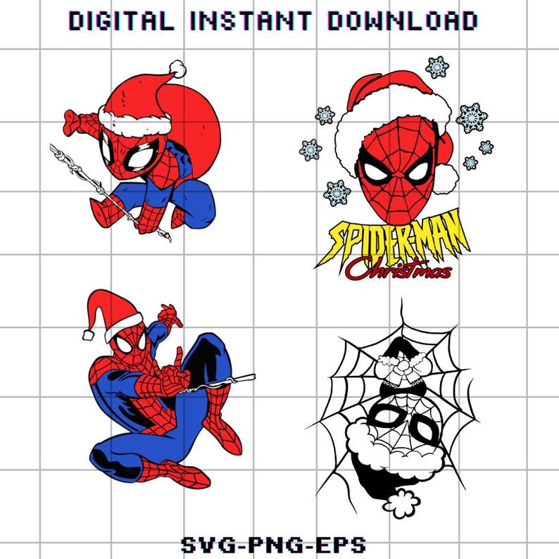 Spider Christmas SVG Santa Hat Layered Spider Spider Santa PNG ...
