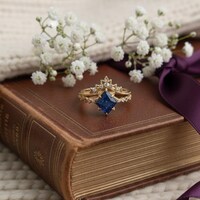 Starry Night Couples Ring Set- His and Hers Night Court Wedding Bands ...