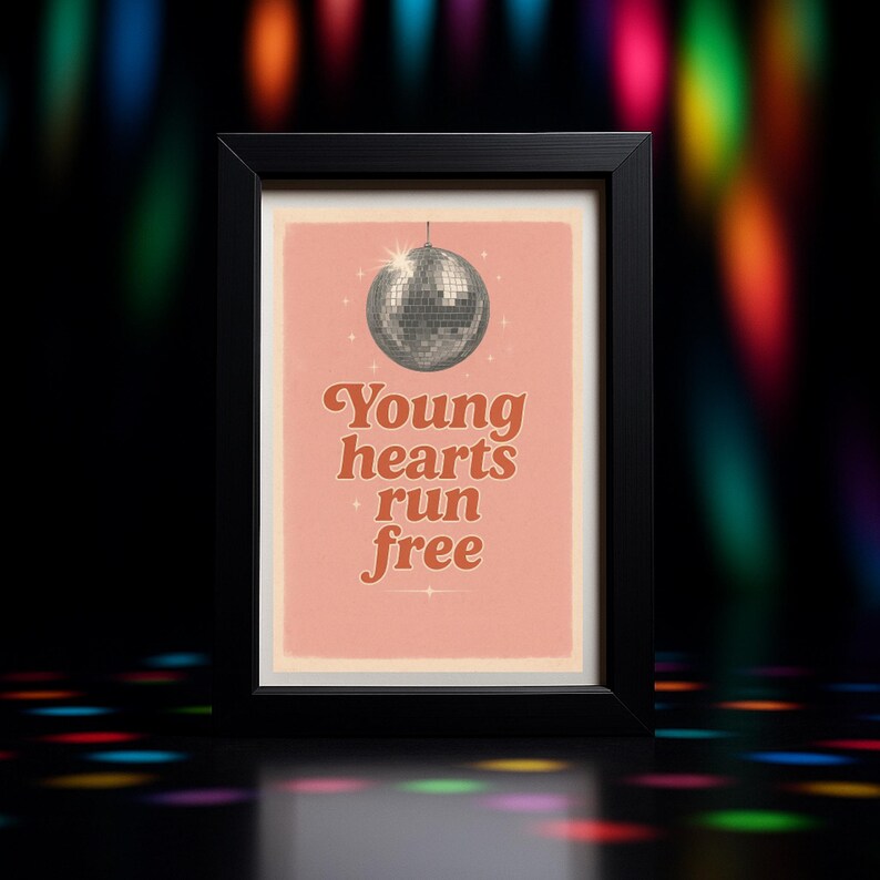 Retro Vintage Disco Music Wall Art Poster | Lyrics | Motivational ...