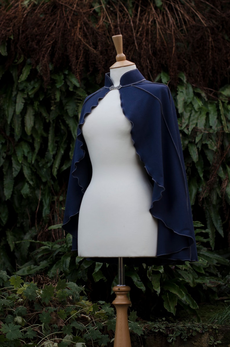 Druid Lily Capelet Midnight Blue Cape Blue Cloak Blue - Etsy