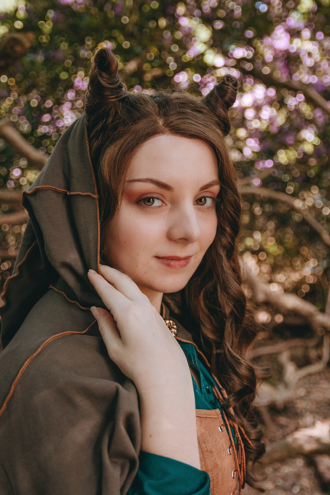 Luna Capelet ~ Earthy Brown Cape, Hooded Cape, Druid Cape, Viking Cape ...