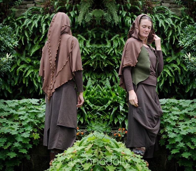 Luna Capelet Chestnut Brown Hooded Druid Viking Cape - Etsy