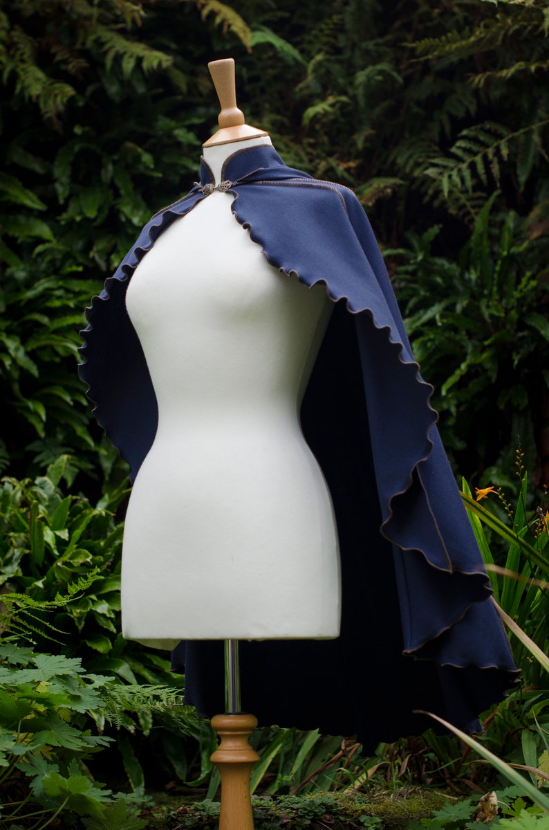Midnight Blue Druid Lily Capelet Blue Cape Witches Cape - Etsy