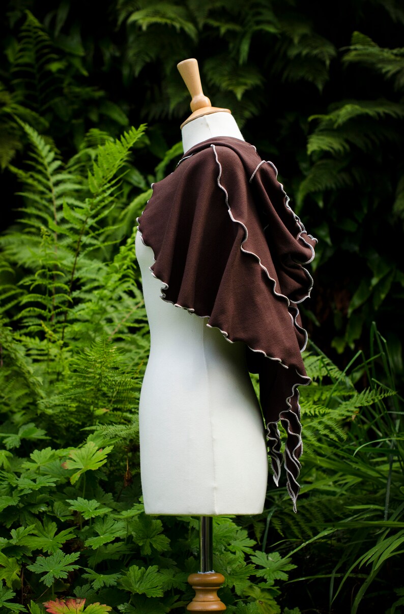 Earthy Luna Capelet Dark Brown Cape Hooded Cape Little | Etsy