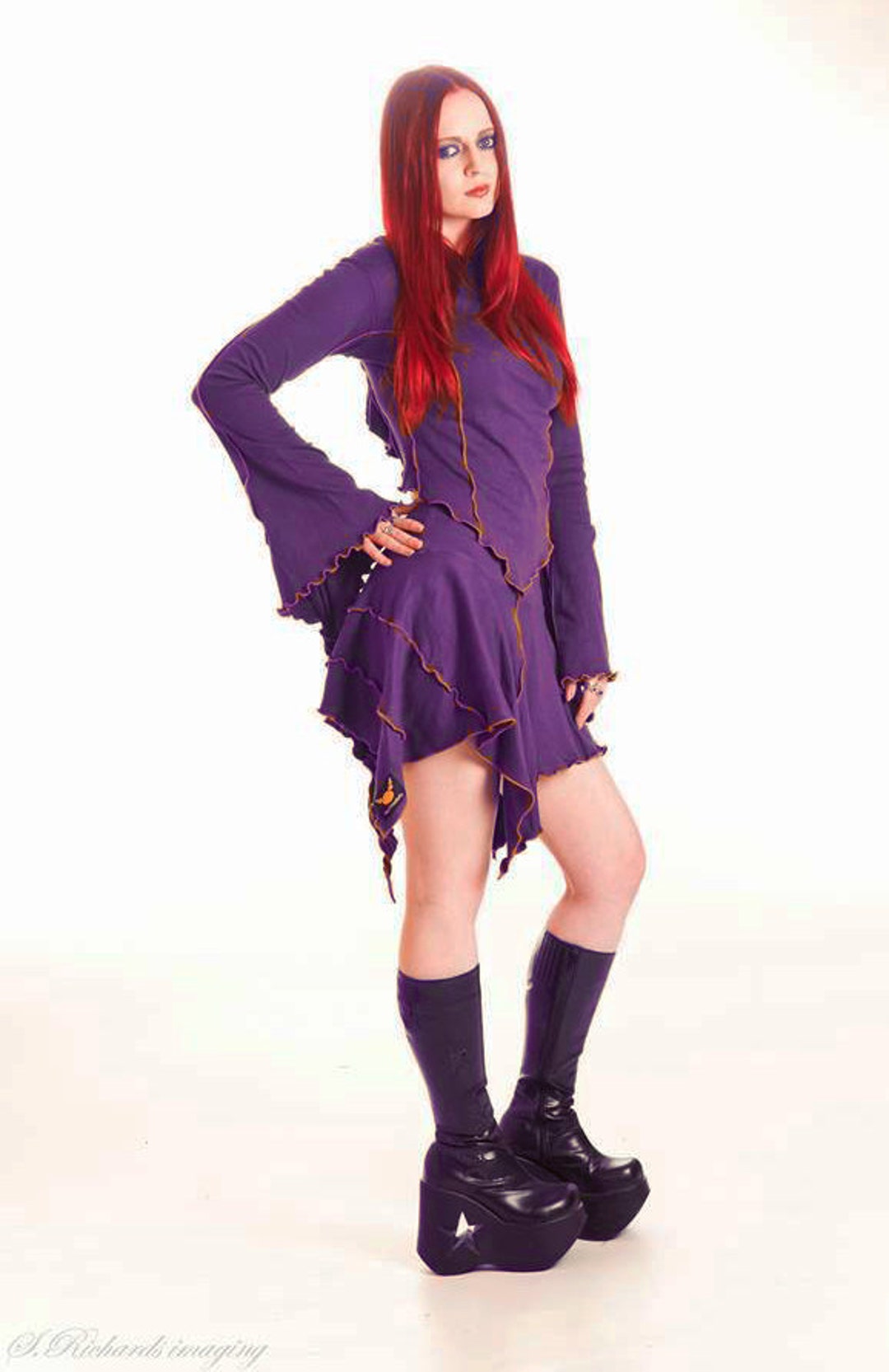 Purple Princess Top ~ Long Sleeve Purple Shirt Medieval Sleeves ...