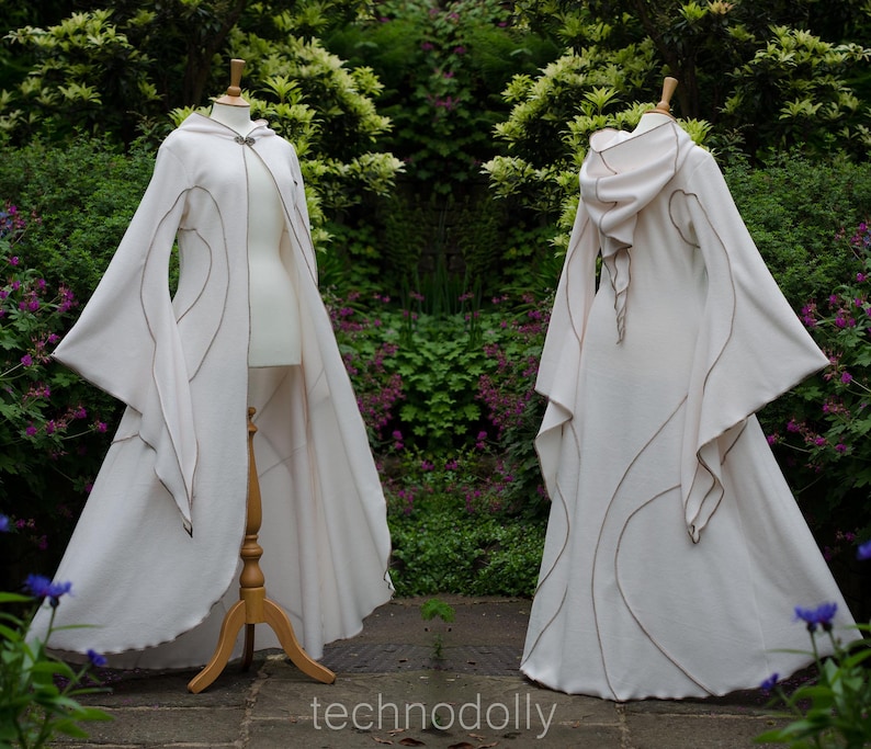 Ivory Fleece Hooded Cloak: Floor Length Medieval Robe - Etsy