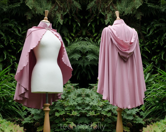 Antique Rose Druid Lily Capelet: Hooded Faerie Wedding Cape - Etsy