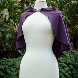 Dark Aubergine Luna Capelet Purple Cape Hooded Cape Little - Etsy