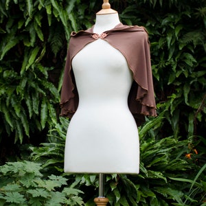 Luna Capelet ~ Chestnut Brown Hooded Druid Viking Cape Medieval Larp ...