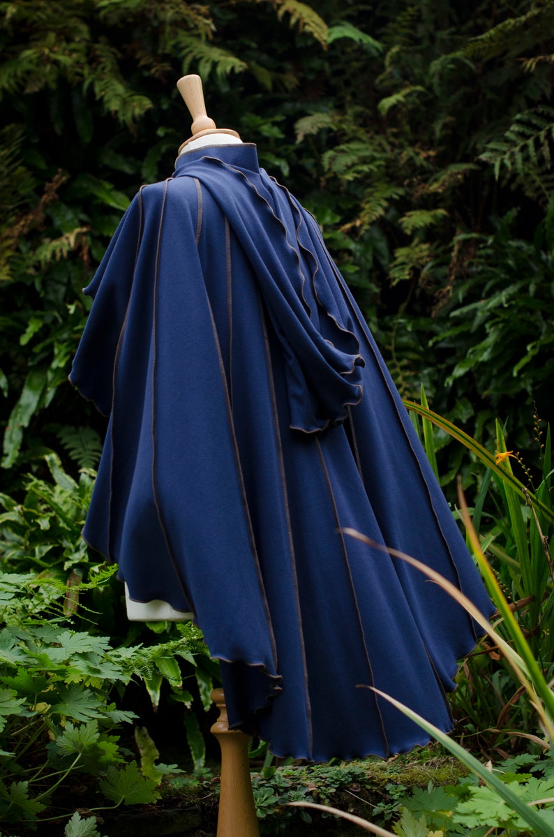 Midnight Blue Druid Lily Capelet Blue Cape Witches Cape - Etsy