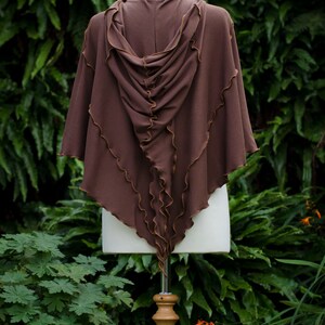 Luna Capelet ~ Chestnut Brown Hooded Druid Viking Cape Medieval Larp ...
