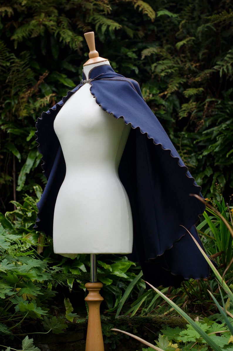 Midnight Blue Druid Lily Capelet Blue Cape Witches Cape - Etsy