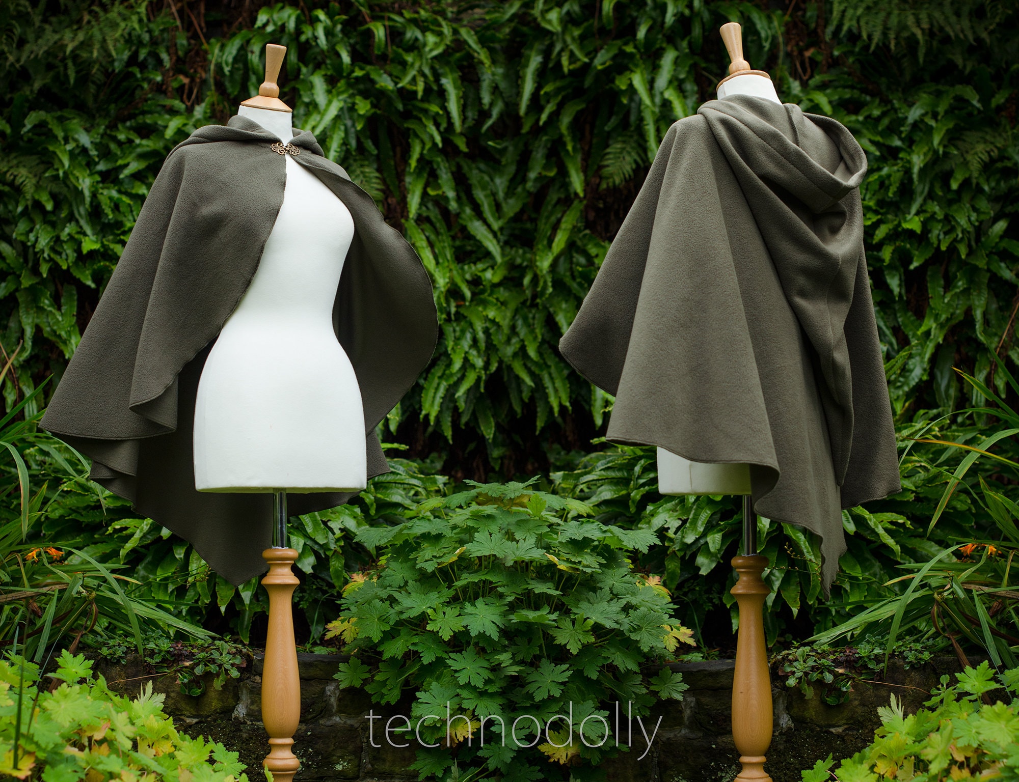 Black Hobbit Cloak, Black Fleece Cloak, Black Cape, Warm Winter Cloak ...