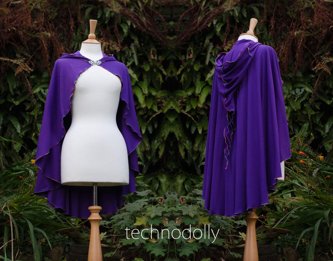 Ready to Ship Druid Lily Capelet Size Medium Purple and Rainbow Cape ...