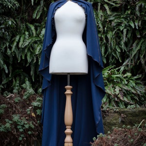 Druid Lily Cloak ~ Midnight Blue Cloak Halloween Costume Ceremonial ...