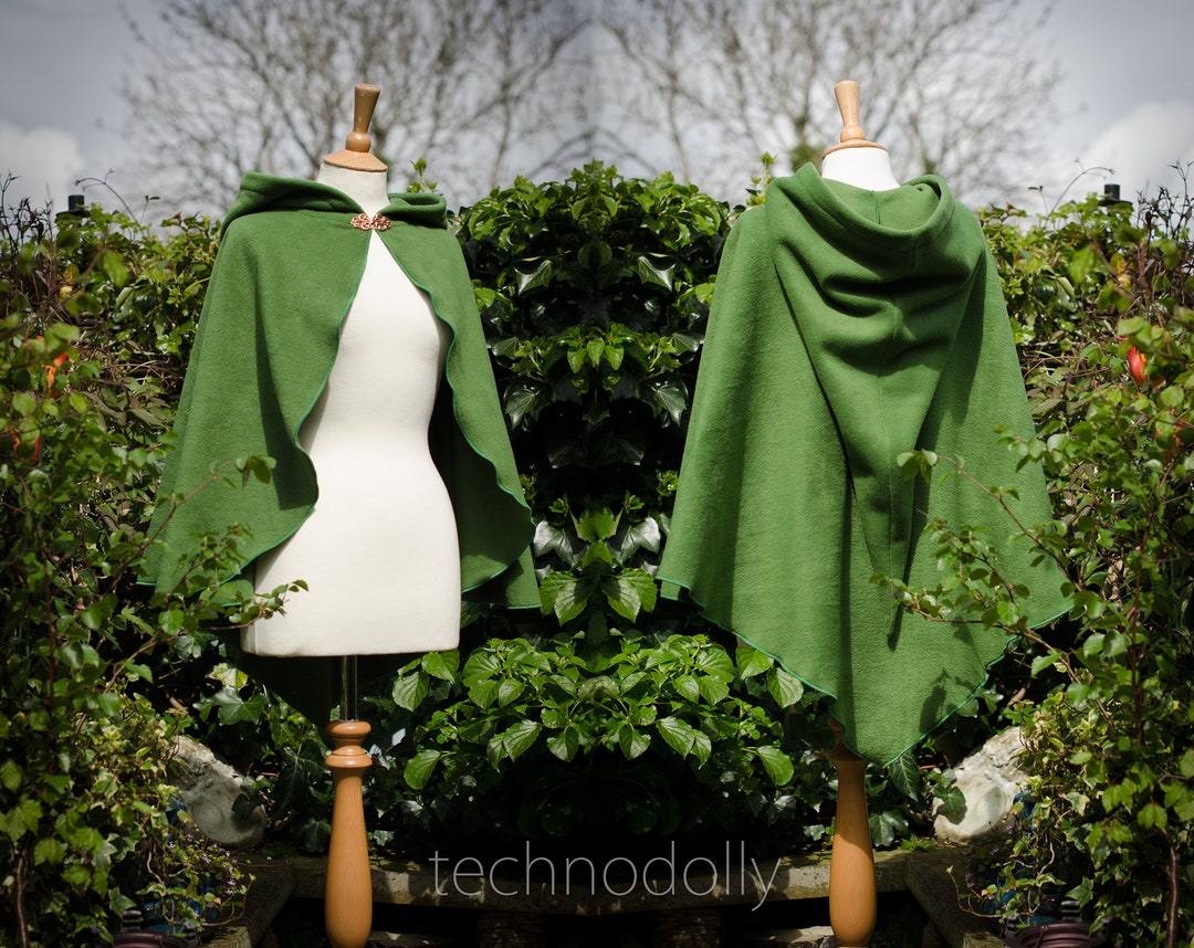 Ready to Ship Fresh Forest Green Hobbit Cloak Leaf Green Warm Fleece ...