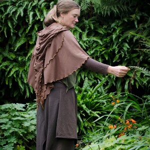 Luna Capelet ~ Chestnut Brown Hooded Druid Viking Cape Medieval Larp ...