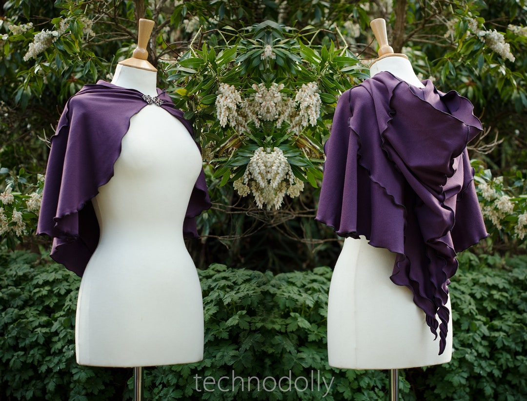 Dark Aubergine Luna Capelet Purple Cape Hooded Cape Little - Etsy