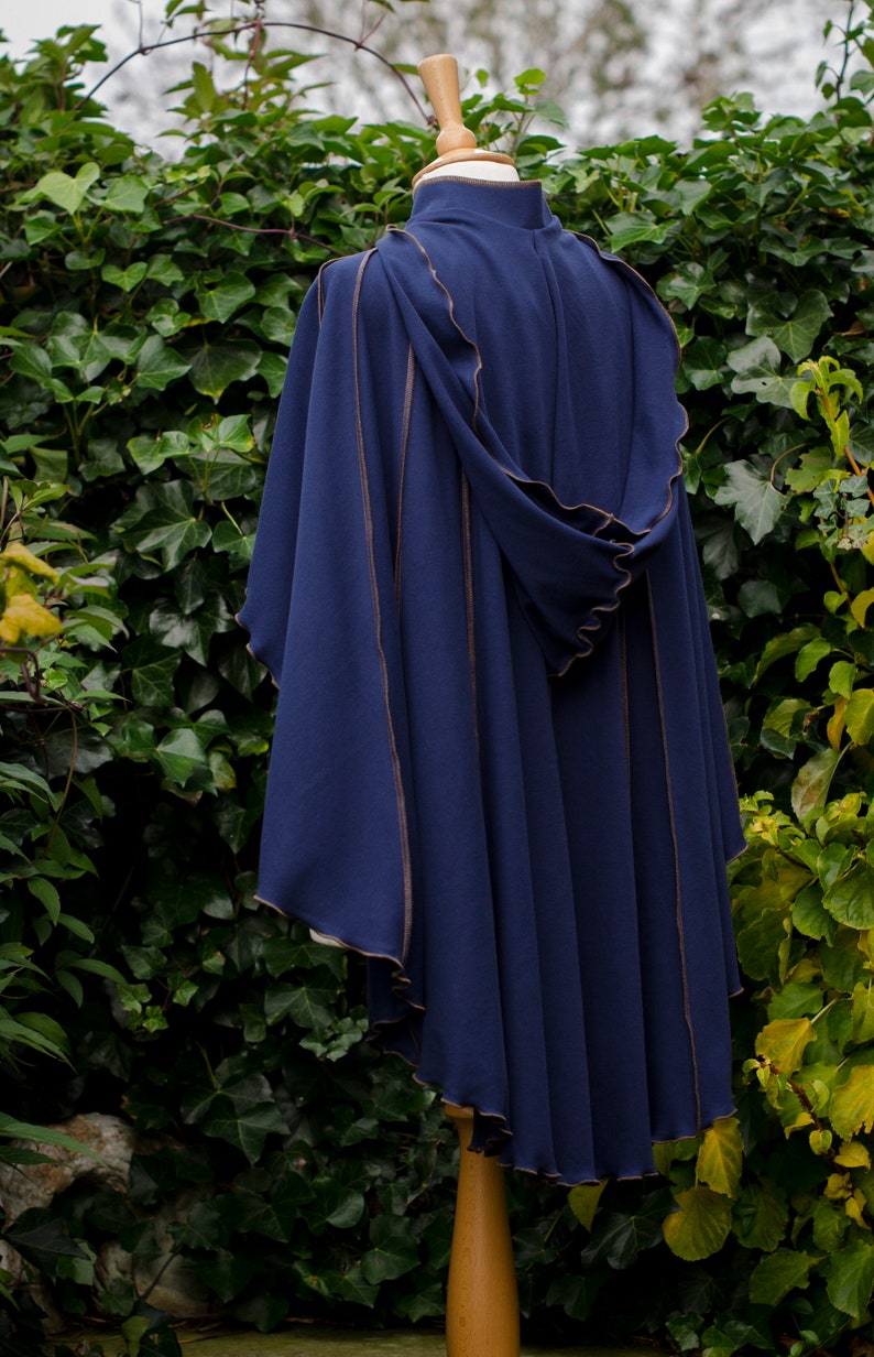 Midnight Blue Druid Lily Capelet Blue Cape Witches Cape - Etsy