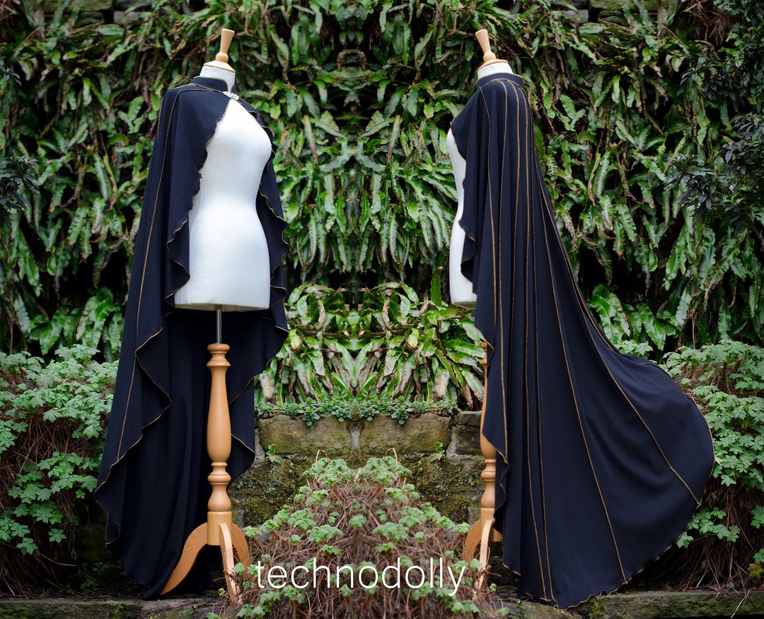 Druid Lily Cloak ~ Black Druid Cloak Halloween Costume Ceremonial Black ...