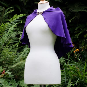 Purple Luna Capelet ~ Purple Cape, Hooded Cape, Druid Cape, Viking Cape ...