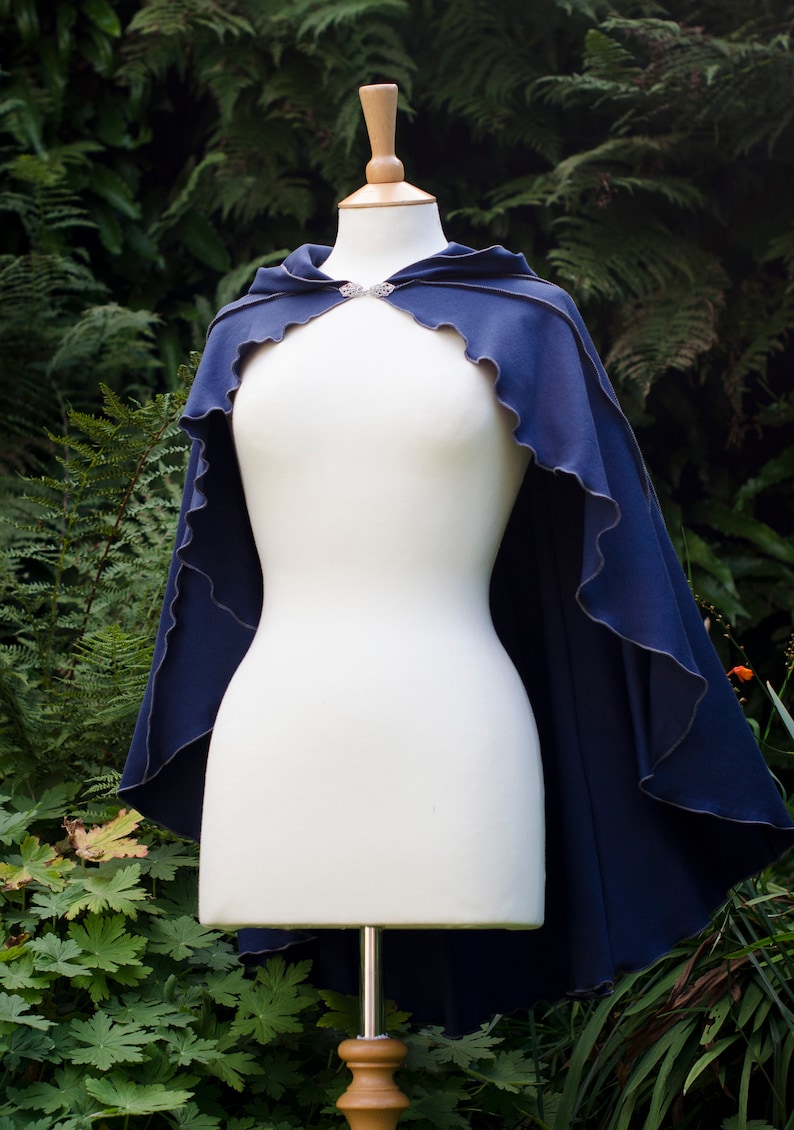 Druid Lily Capelet Midnight Blue Cape Blue Cloak Blue - Etsy