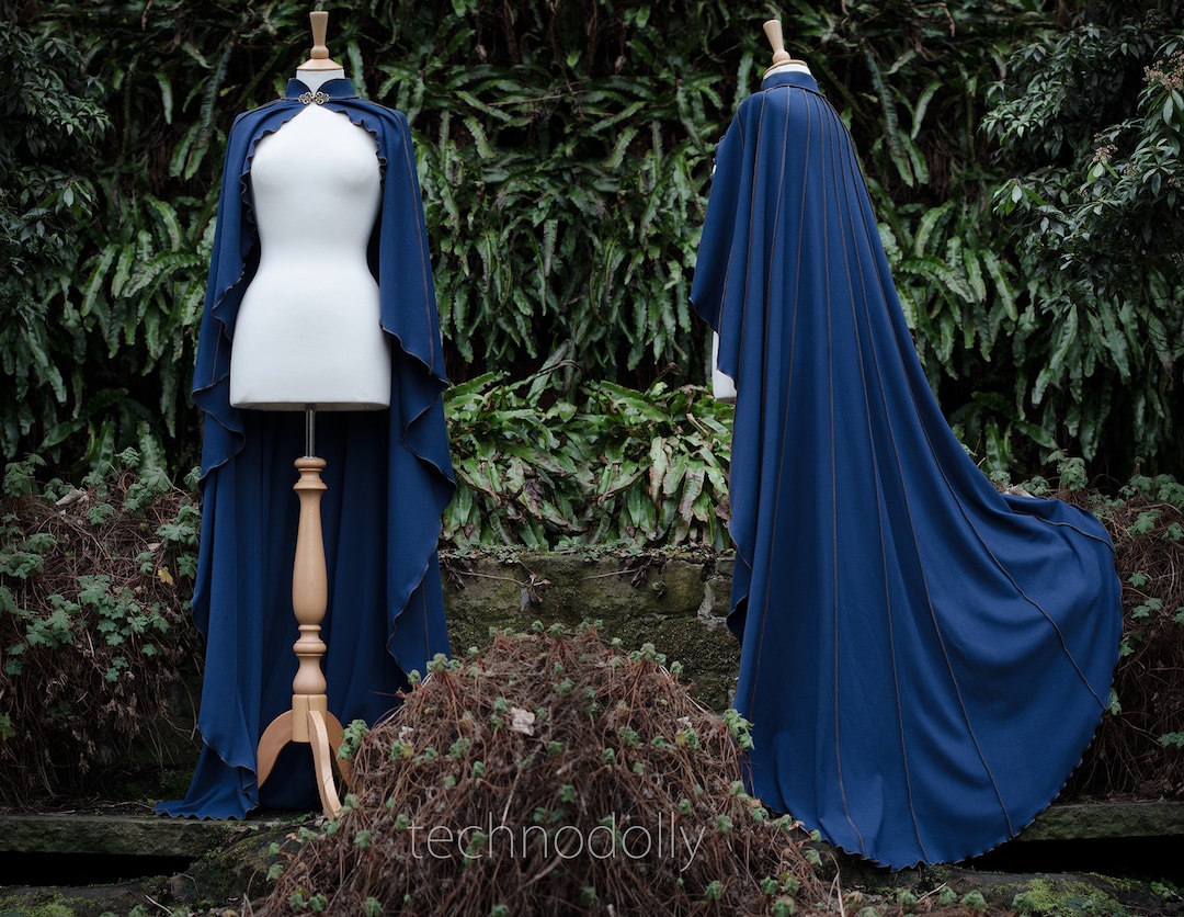 Druid Lily Cloak ~ Midnight Blue Cloak Halloween Costume Ceremonial ...