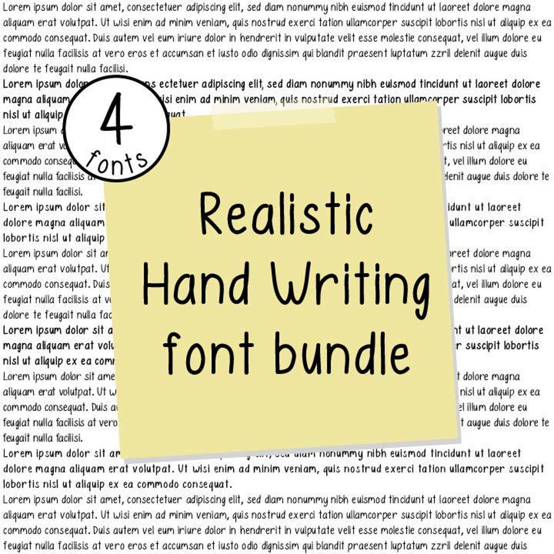 Realistic Handwriting Font Bundle - Etsy