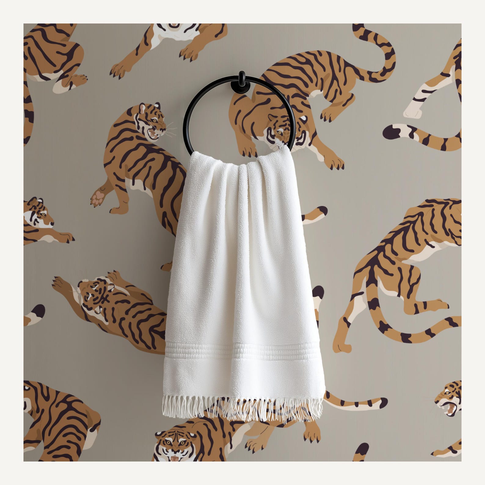 Tiger Wallpaper Animal Pattern Wall Decoration Cat Wallpaper Entry ...