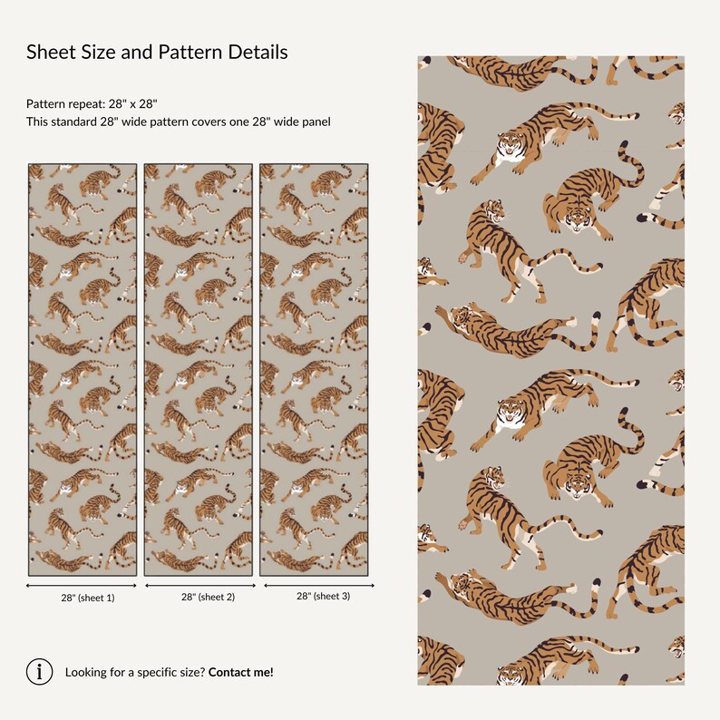 Tiger Wallpaper Animal Pattern Wall Decoration Cat Wallpaper Entry ...