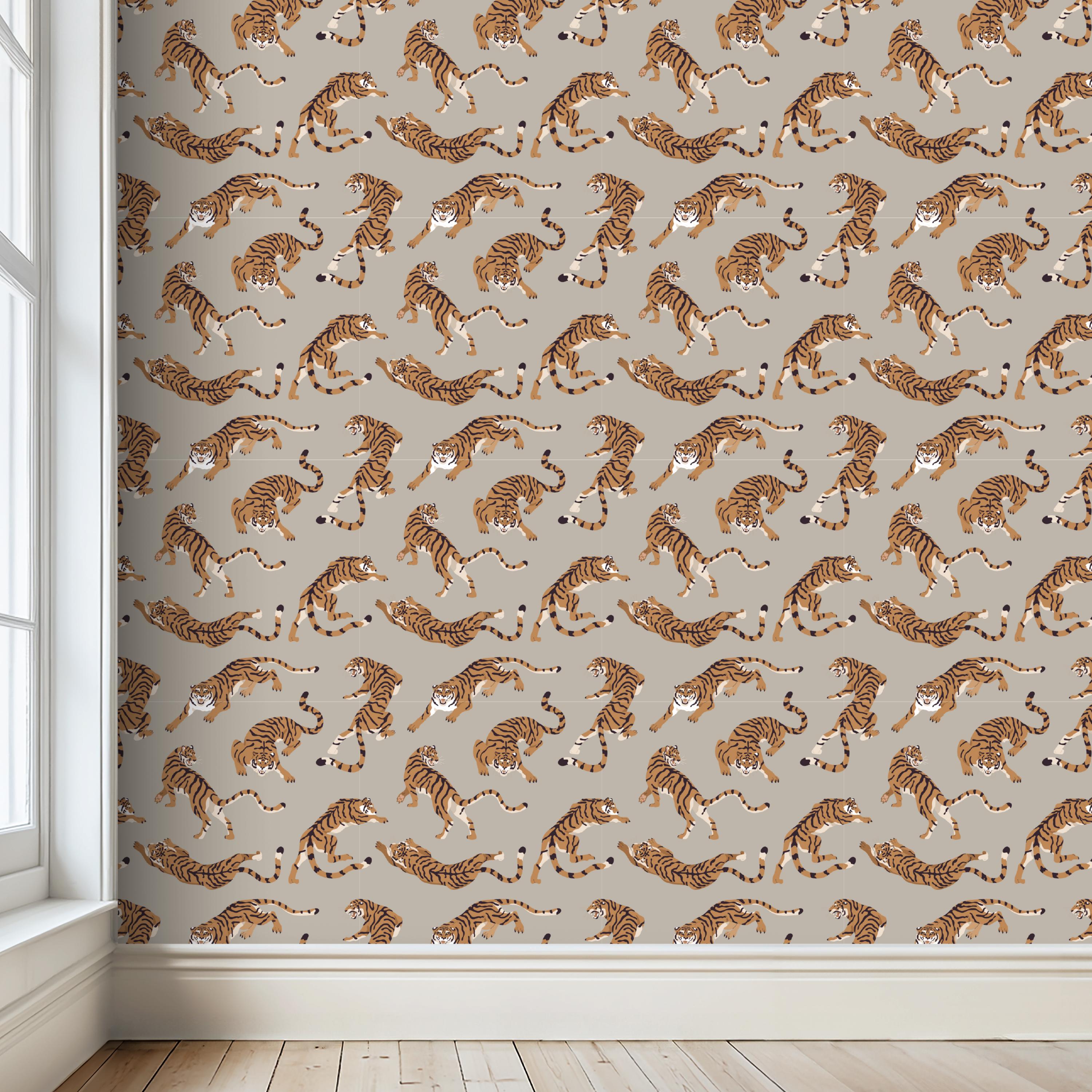 Tiger Wallpaper Animal Pattern Wall Decoration Cat Wallpaper Entry ...