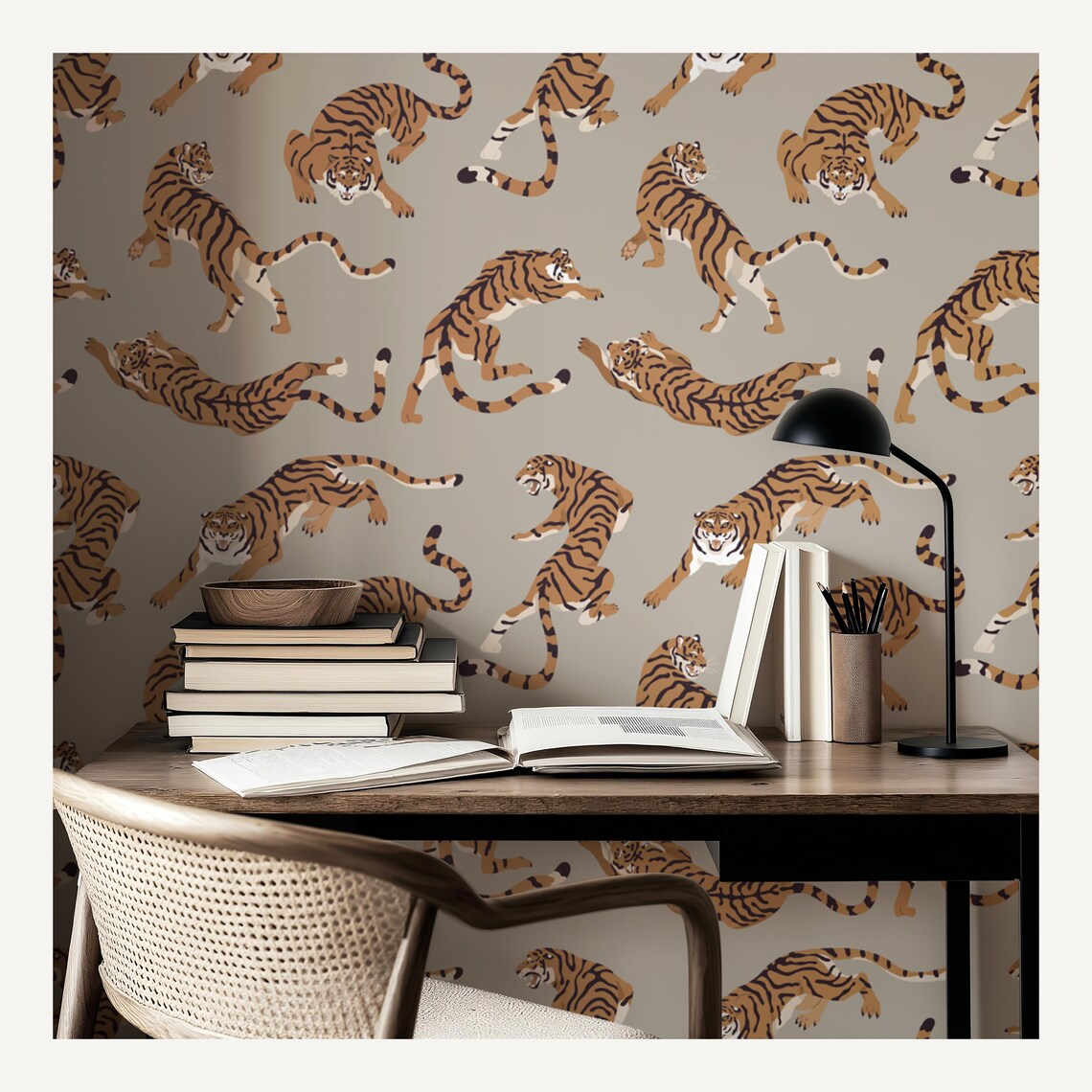 Tiger Wallpaper Animal Pattern Wall Decoration Cat Wallpaper Entry ...