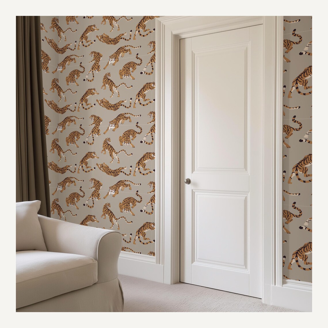 Tiger Wallpaper Animal Pattern Wall Decoration Cat Wallpaper Entry ...