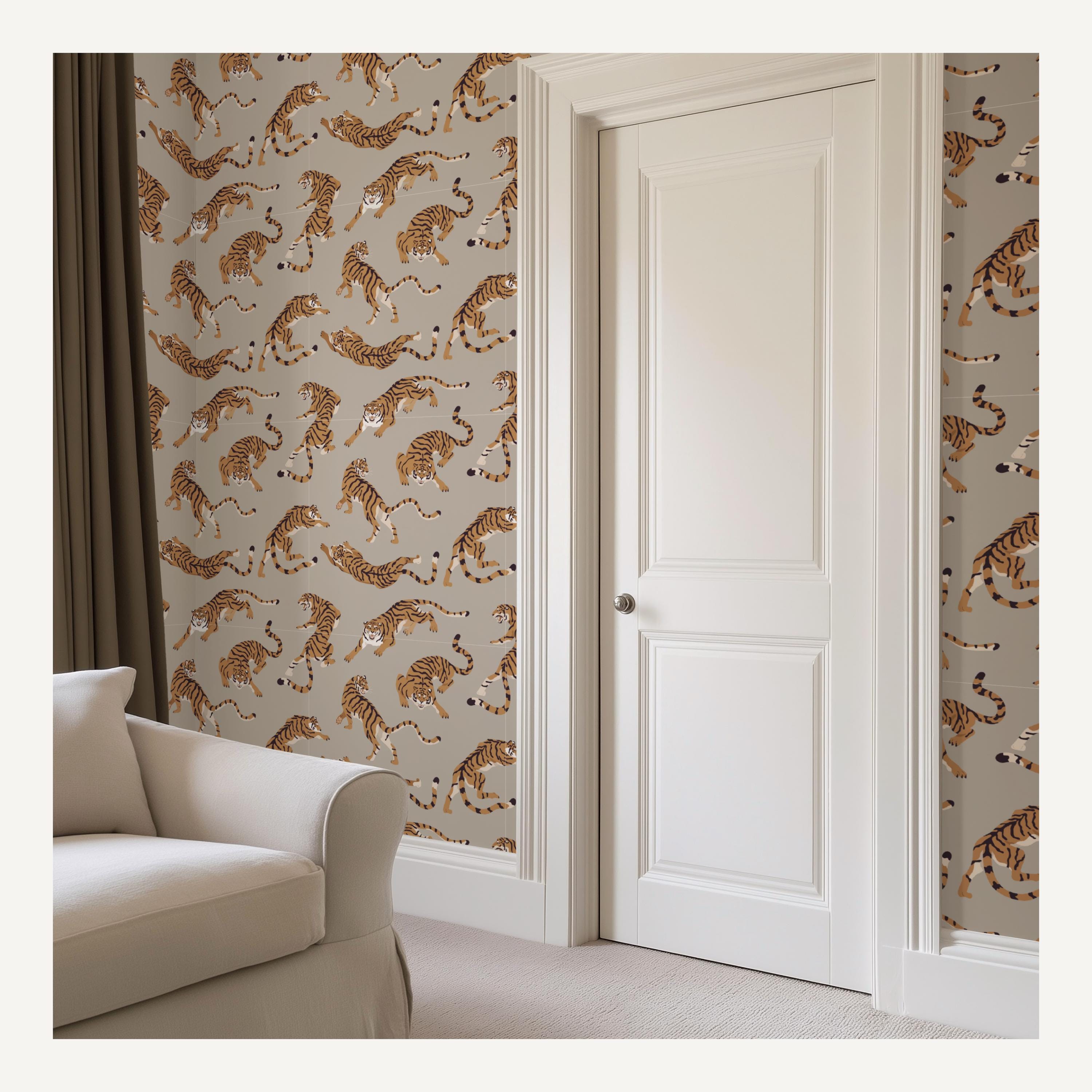 Tiger Wallpaper Animal Pattern Wall Decoration Cat Wallpaper Entry ...