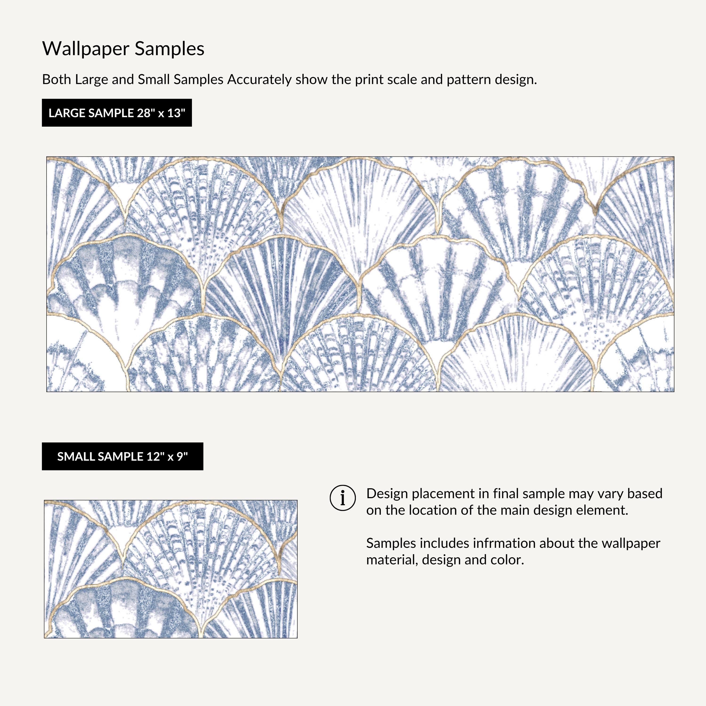 Coastal Wallpaper Shell Wall Decoration Nautical Wallpaper Bathroom ...