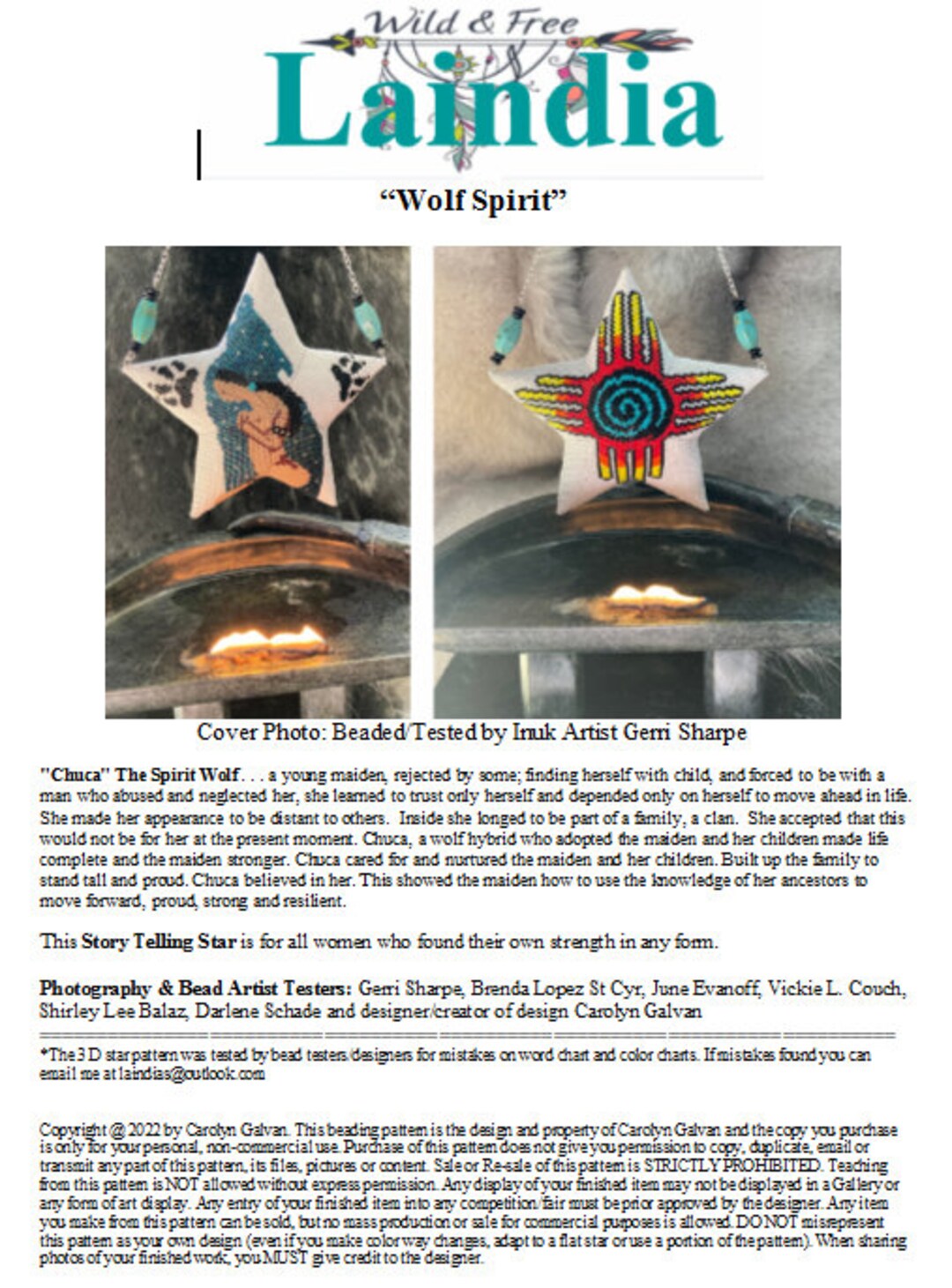 Spirit Wolf-3 D Star-2 Different Sides Pattern -31 Row(digital Download ...