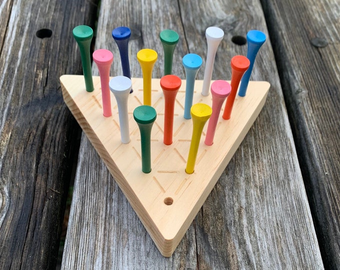 Triangle Peg Solitaire Game - Last Man Standing - Cracker Barrel Game ...