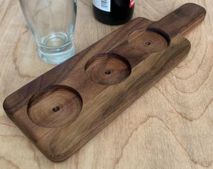 CUSTOMIZABLE 3 Slot Pine Wood Flight Paddle - Beer Flight Board - Shot ...