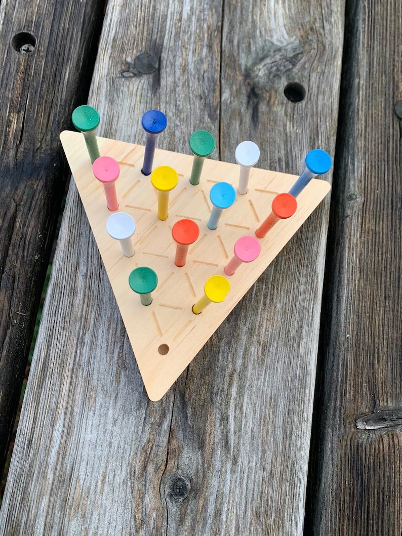 Triangle Peg Solitaire Game, Retro Strategy and Logic Game - Etsy